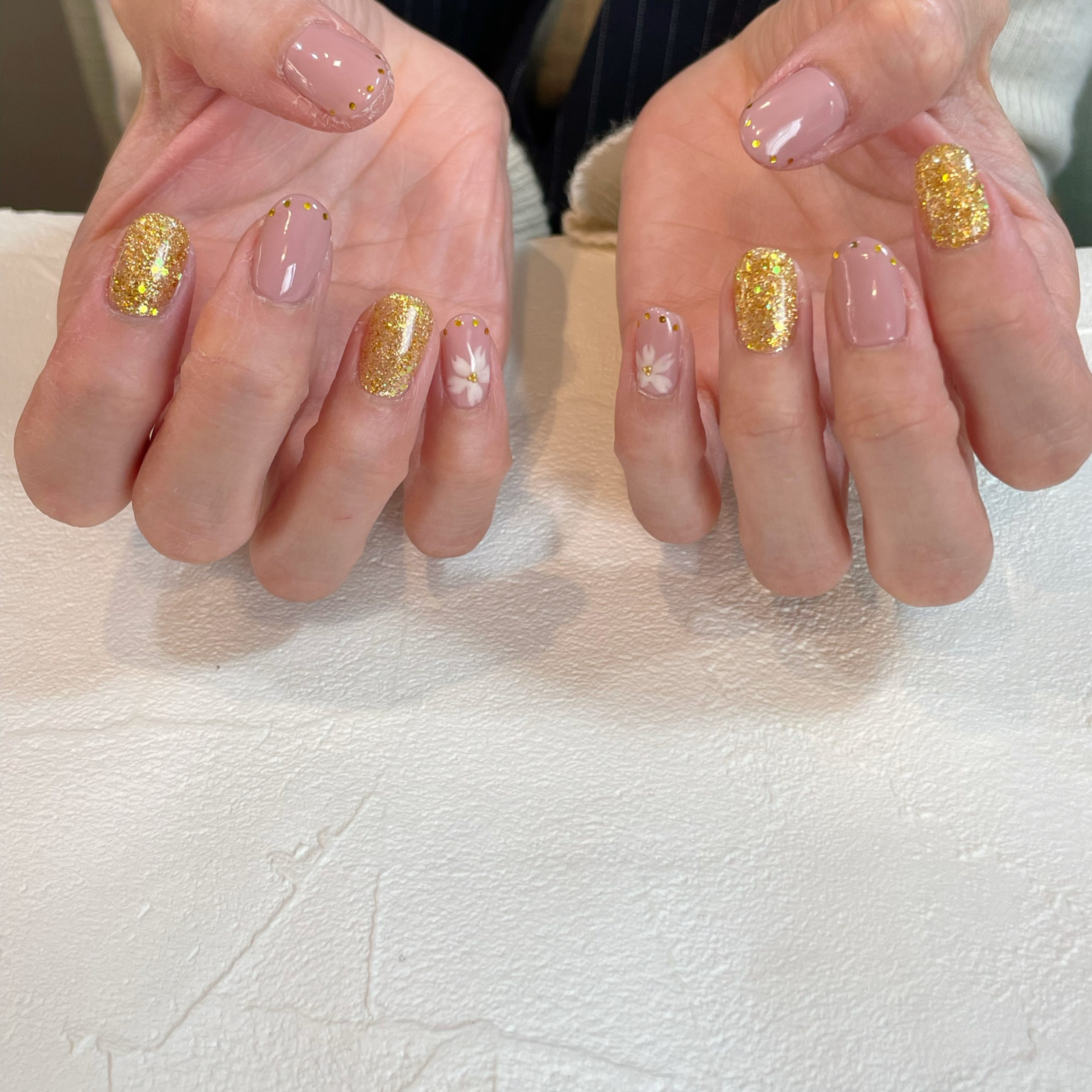 ナチュラルピンク×シンプルドットネイル - 門真市のネイルサロン【KiKo NAIL】